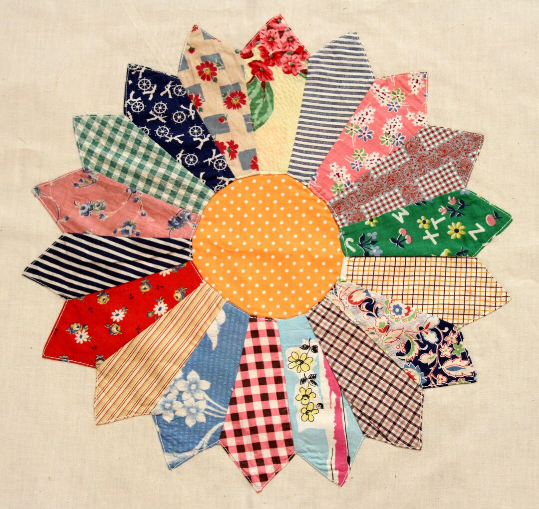 1930's Dresden Plate Patchwork Quilt Squares Set of 8 Completed - Etsy