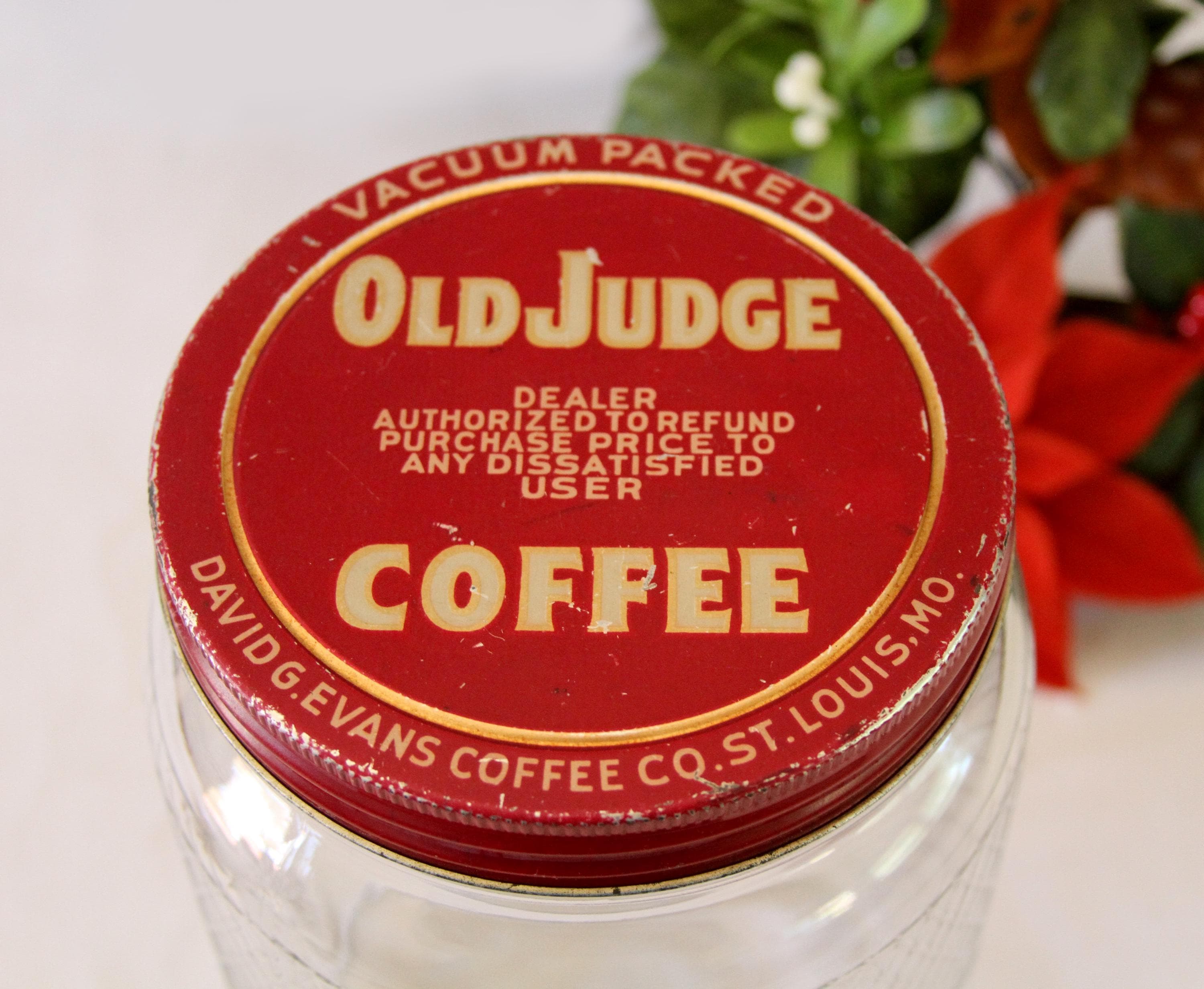 Large 1950's OLD JUDGE Coffee Jar With Original Metal Advertising Lid ...