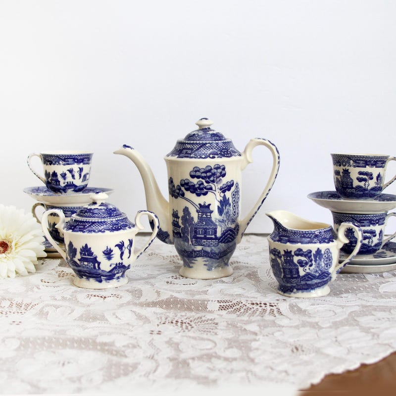 Blue Willow Tea Set - Etsy