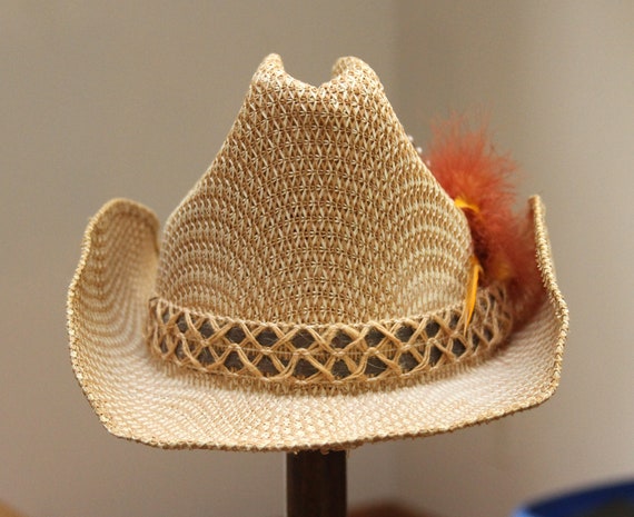 Vintage Woven Straw Cowboy Hat From Silver Dollar City - Gem
