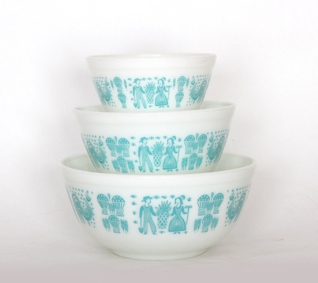 Vintage Pyrex Amish Butterprint Nesting Mixing Bowls Set of 3 - Etsy