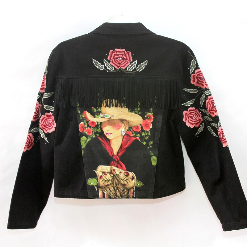 Rhinestone Fringe Pink Denim Jacket - Etsy