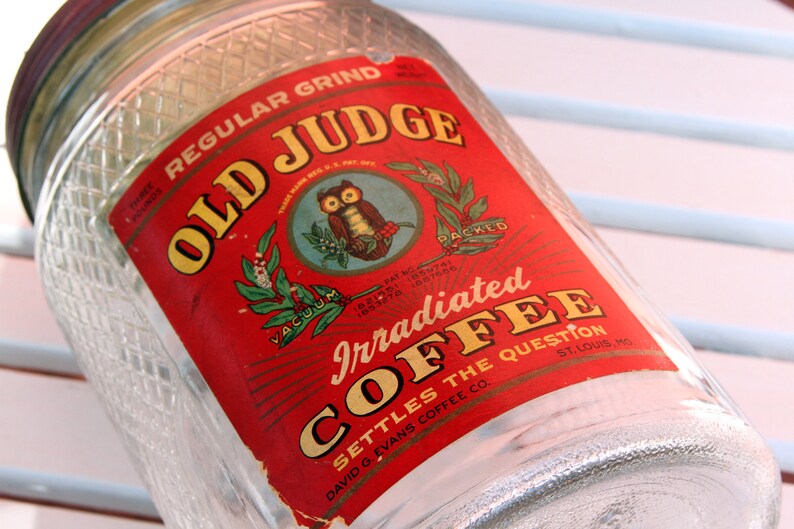 Rare 1950's OLD JUDGE Coffee Jar With Original Paper Label - Etsy