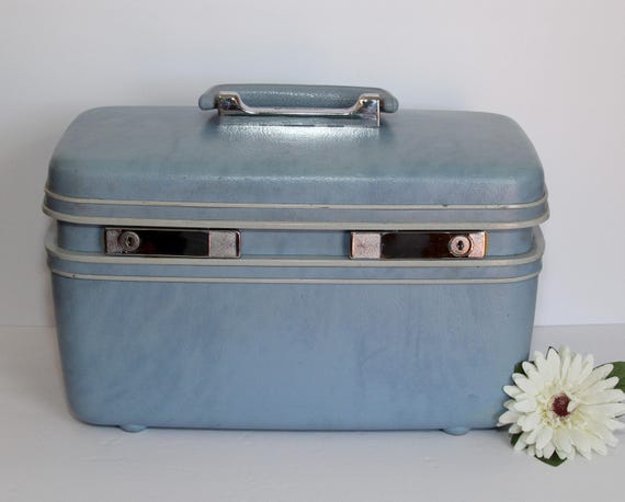 Vintage Samsonite Profile Light Blue Train Case/Make-… - Gem