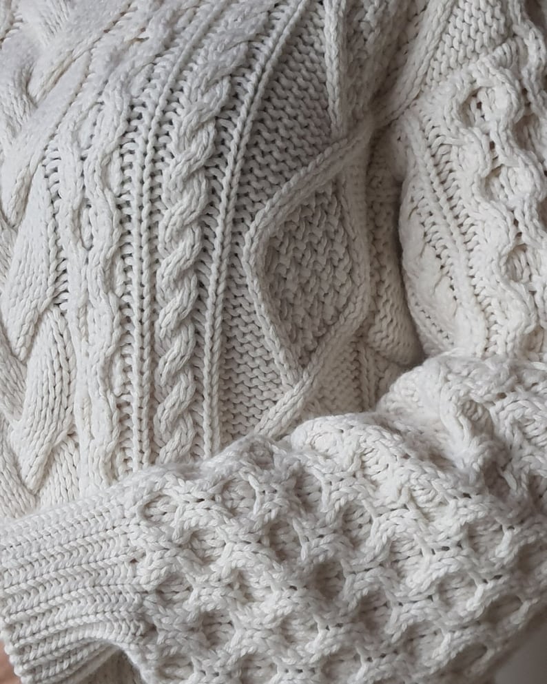 100% Cashmere Cable Knit Oversize Sweater - Etsy