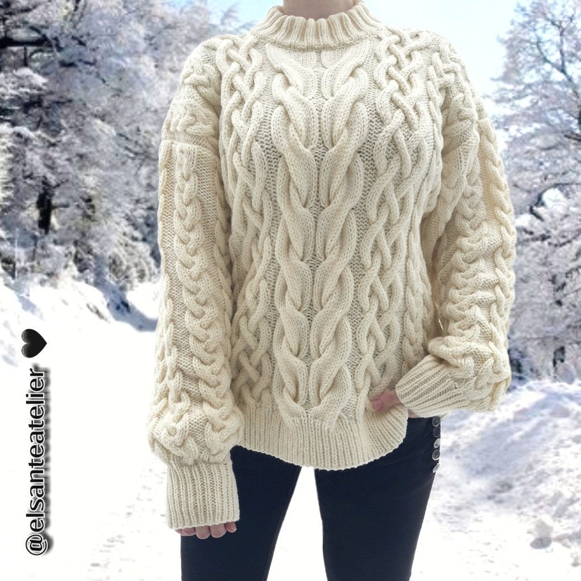 Amazing Merino Wool Knitted Sweater Cable Knit Sweater - Etsy