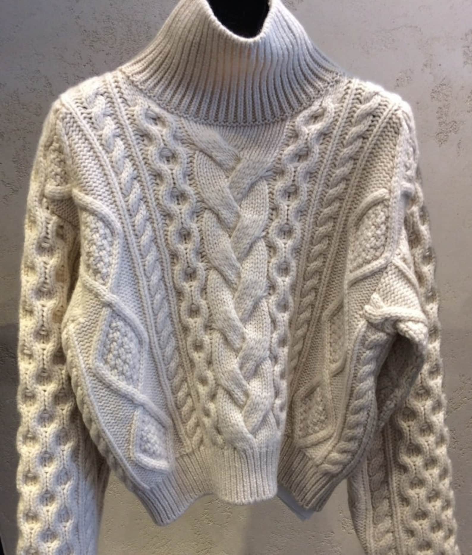 Cashmere Cable Knit Turtleneck Sweater Gorgeous Fall Winter - Etsy