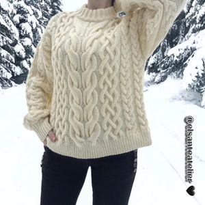 Amazing Merino Wool Knitted Sweater Cable Knit Sweater - Etsy