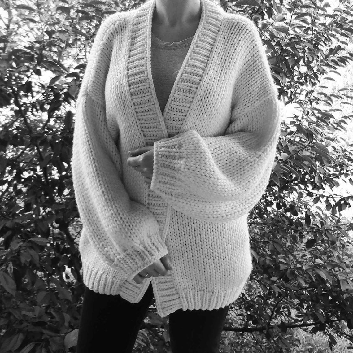 100% Cashmere Chunky Oversize Cardigan - Knitted Handmade Chunky ...