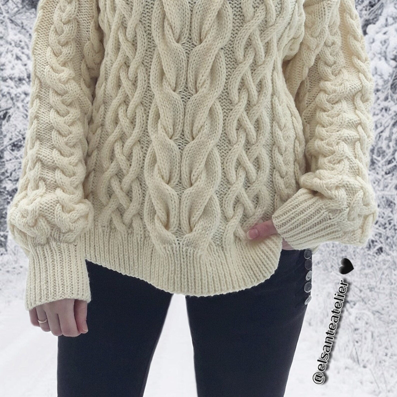 Amazing Merino Wool Knitted Sweater Cable Knit Sweater - Etsy