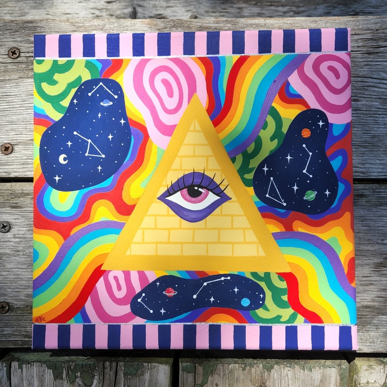 The All-seeing Eye Trippy Painting - Etsy