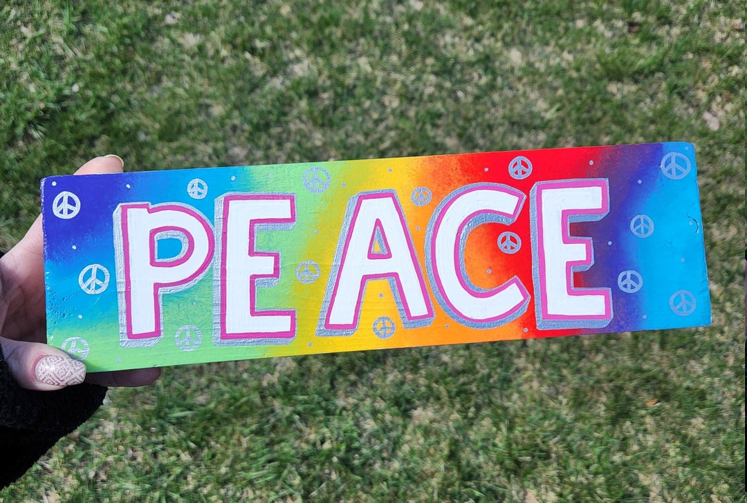 Rainbow "peace" Sign Wall Decor - Etsy