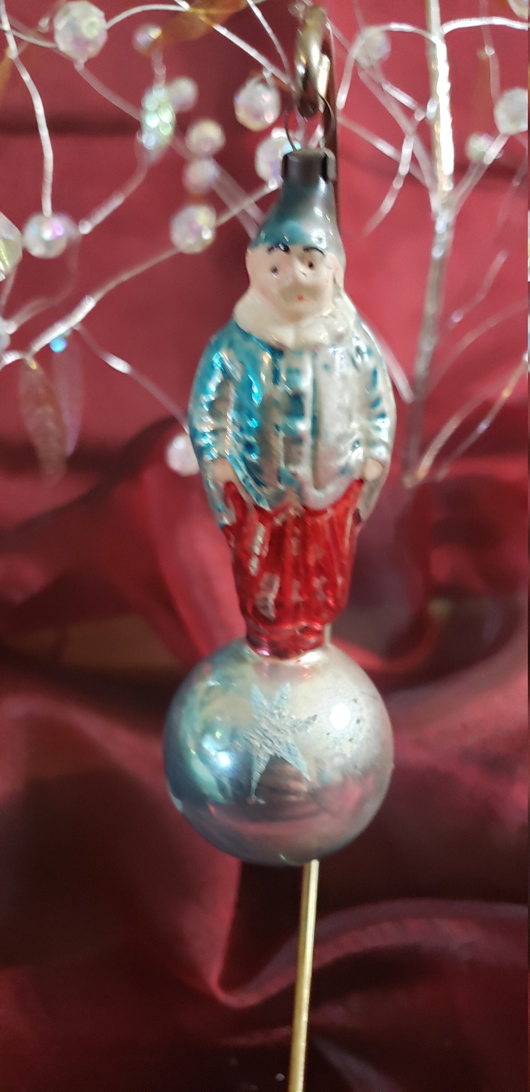 30s/40s RARE Clown Ornament on Ball Blown Glass - Etsy