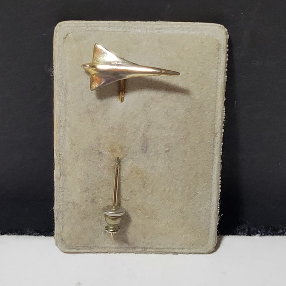1970s "CONCORDE" Stick Pin 22K Gold Plated - Gem
