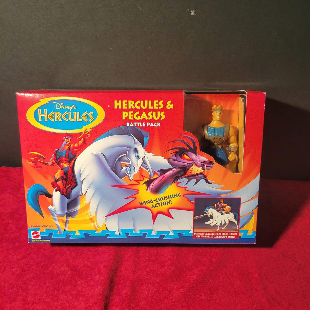 RARE! 1997 Disney's "hercules & Pegasus" Battle Pack With Wing Crushing ...