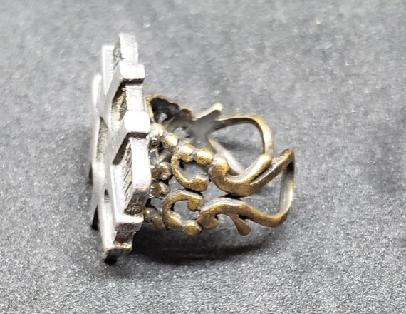 Vintage Repurposed Adjustable Ring - Gem