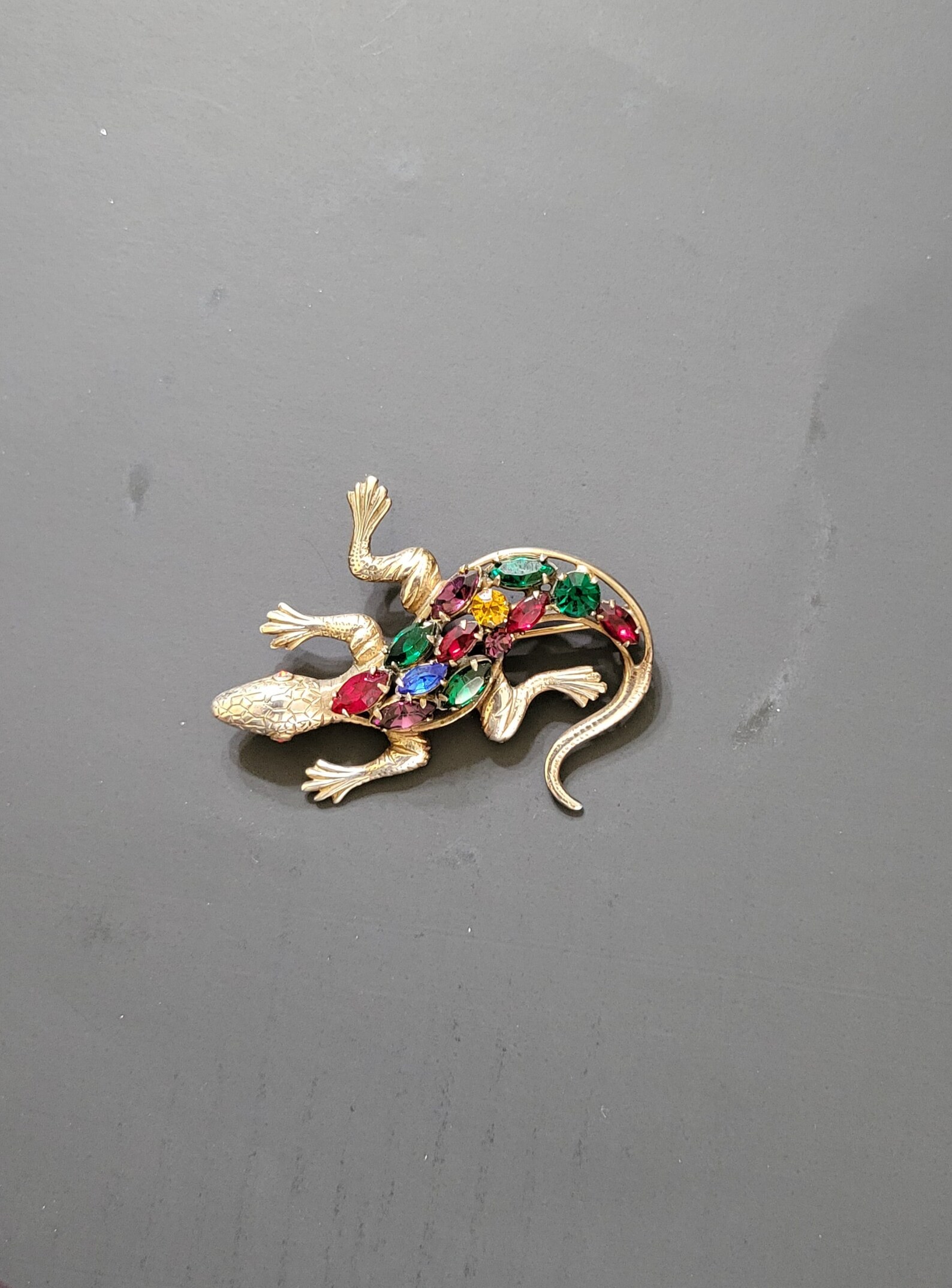 RARE 1940s Signed Fred A Block Designer Jeweled Lizard Brooch - Etsy
