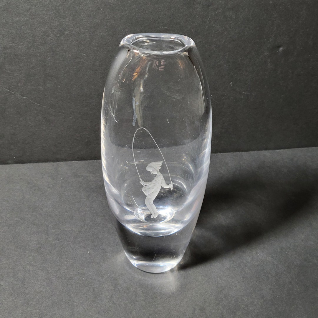 1960s Kosta Boda Vase "girl Jumping Rope" Signed "kosta L G 269 - Etsy