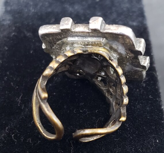 Vintage Repurposed Adjustable Ring - Gem
