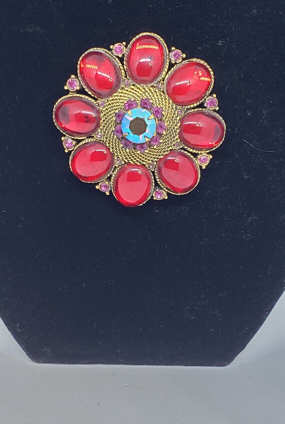 1950's ruby red beaded necklace - Gem