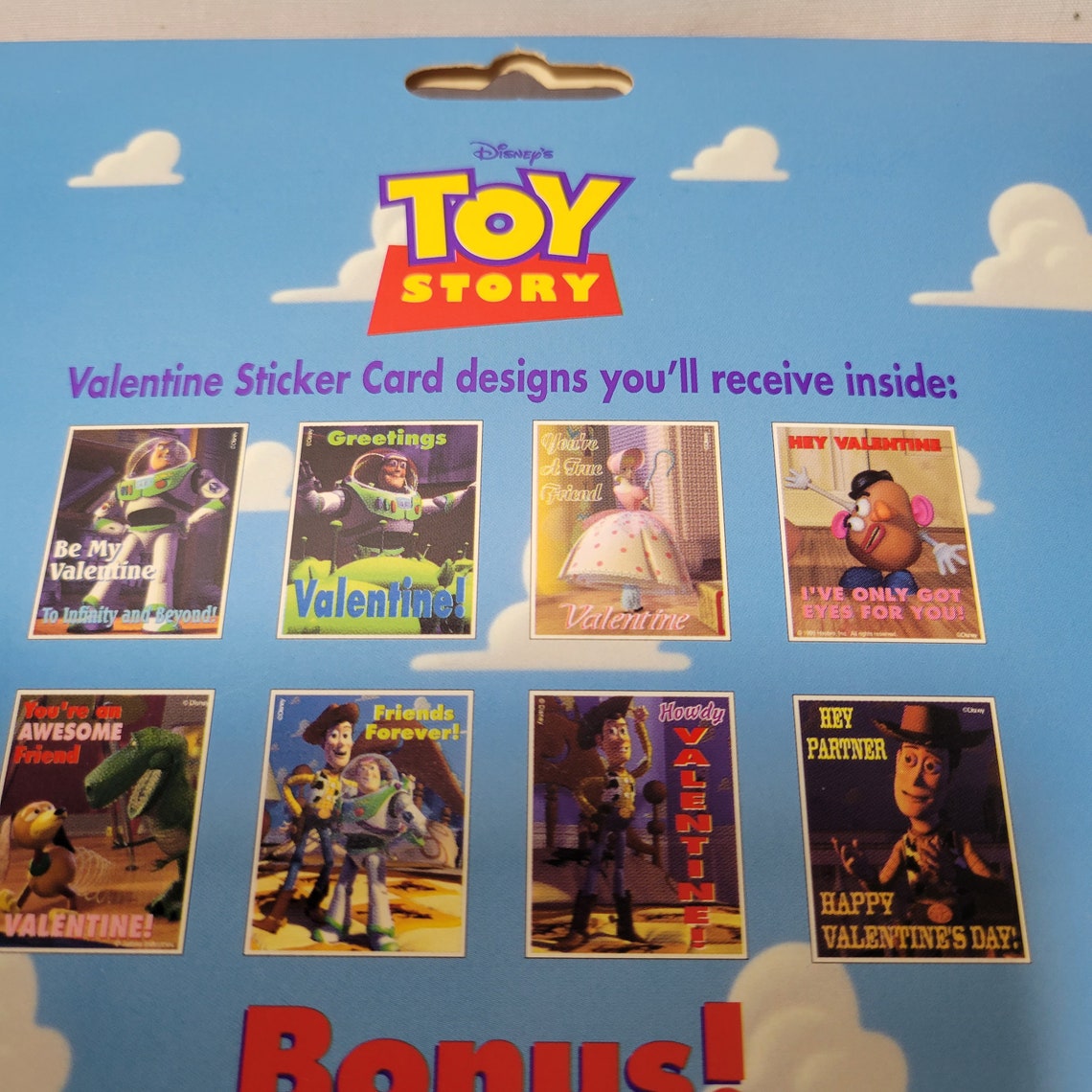 1996 TOY STORY Valentine Sticker Card Kit MINT Never Out of - Etsy