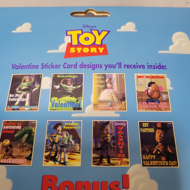1996 TOY STORY Valentine Sticker Card Kit MINT Never Out of - Etsy