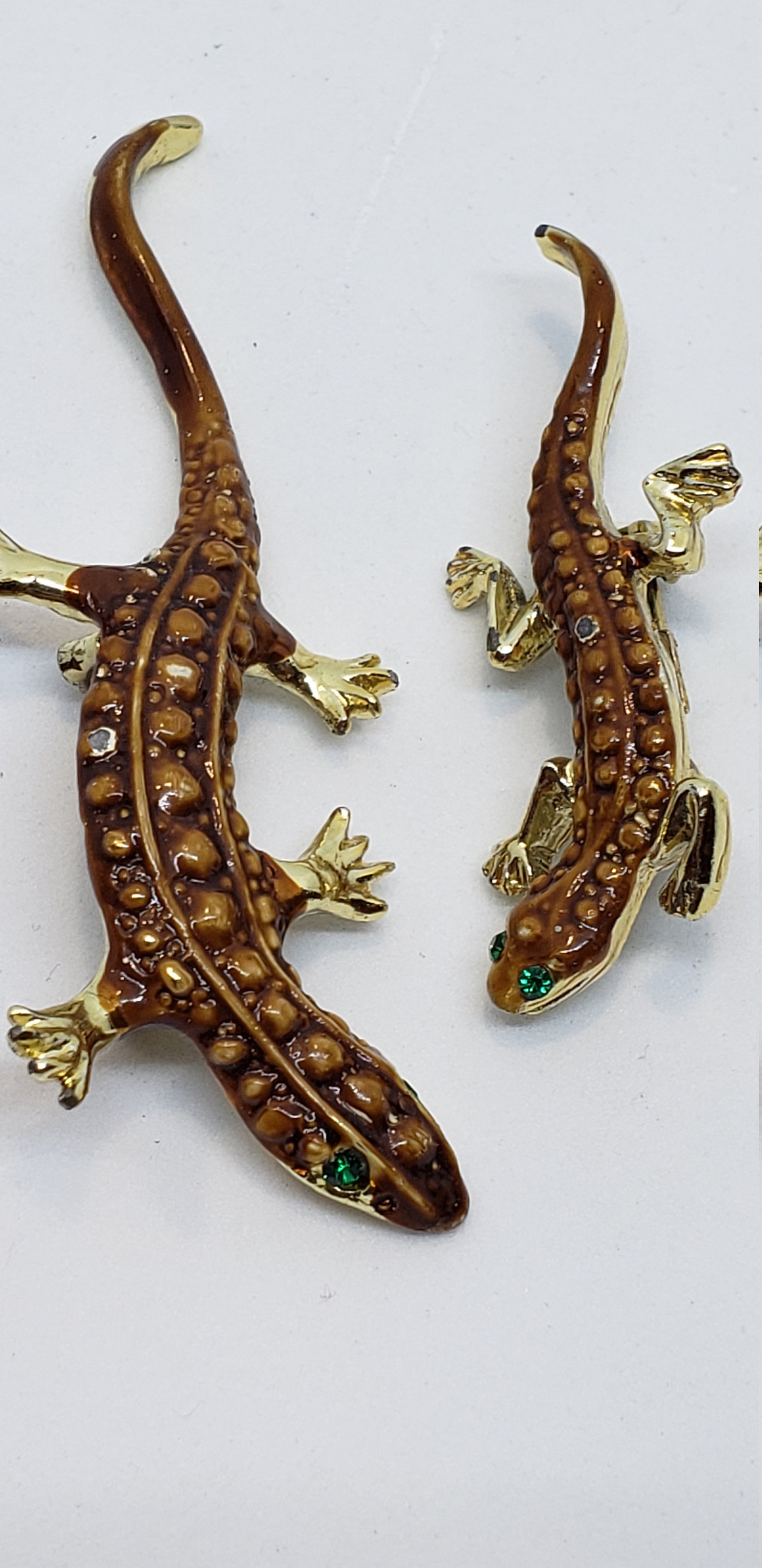 Fab! Vintage Pair of Lizard Pins Realistic Enameled - Etsy