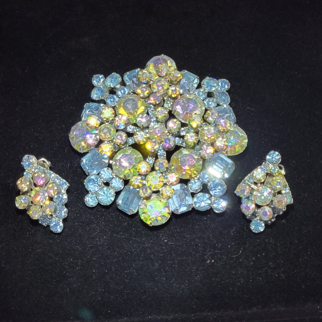 Vintage "juliana" Statement Grand Brooch and Earrings Set by Delizza ...