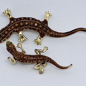 Fab! Vintage Pair of Lizard Pins Realistic Enameled - Etsy