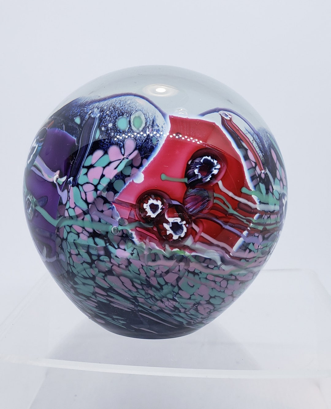 1992 Peter Patterson Signed Art Glass "under the Sea" Paperweight ...