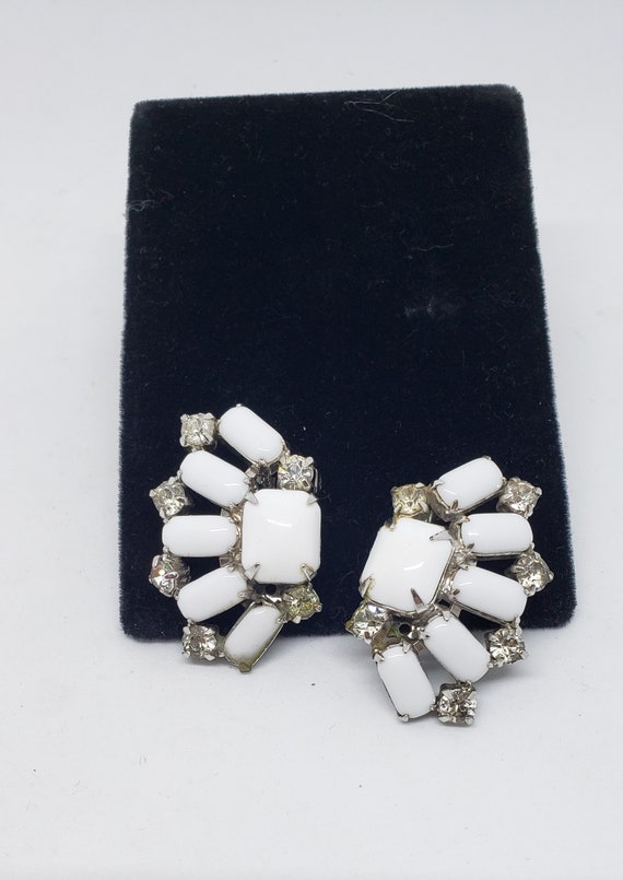 Vintage 1950s clip earrings - Gem