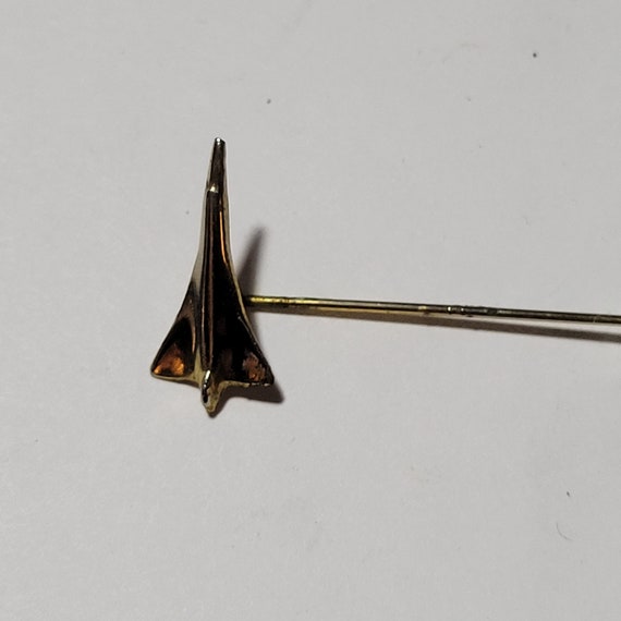1970s "CONCORDE" Stick Pin 22K Gold Plated - Gem