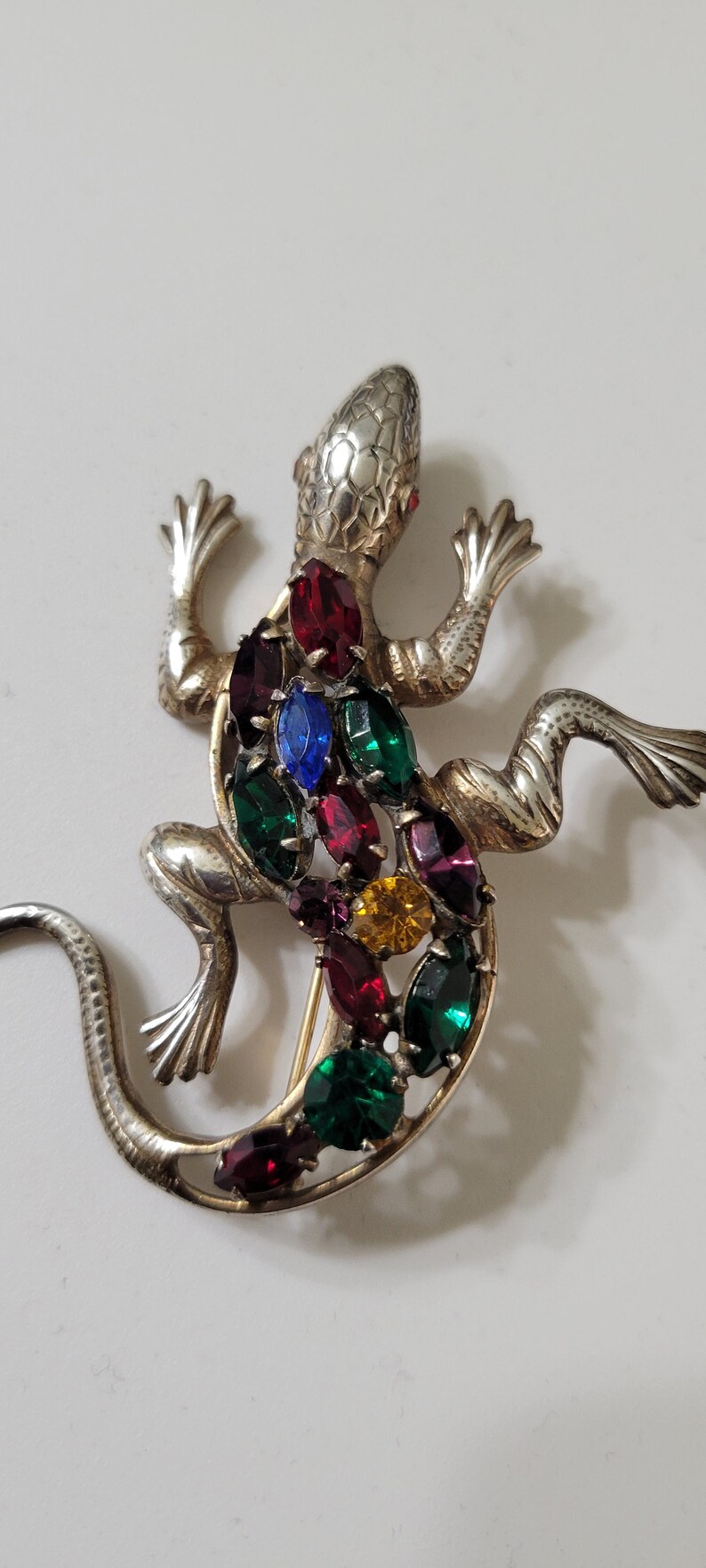 RARE! 1940s Signed Fred A Block Designer Jeweled Lizard Brooch - Etsy