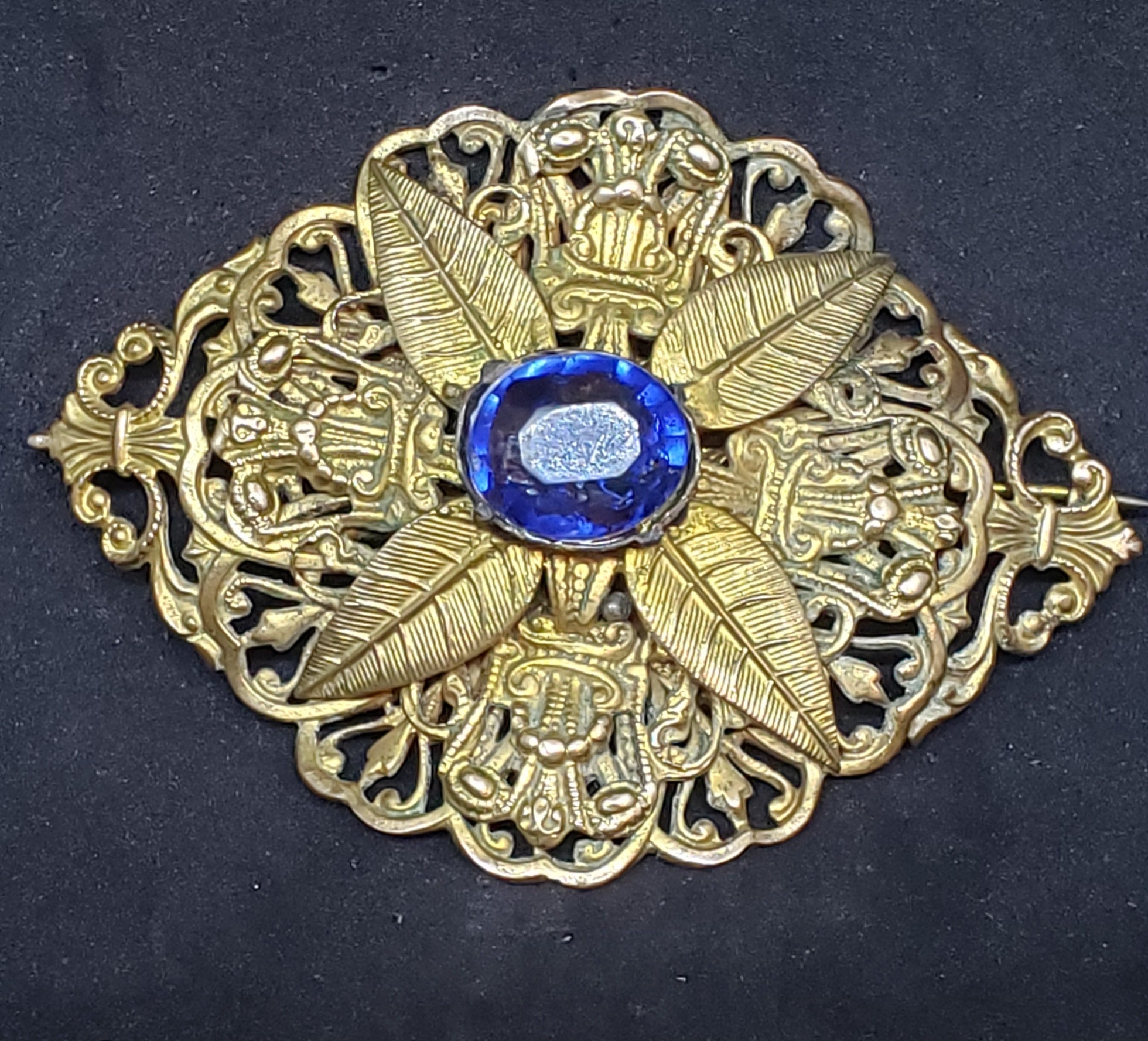 Large Victorian Antique Filigree Brooch | Etsy