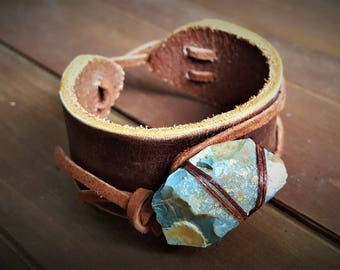 Leather and stone | Etsy