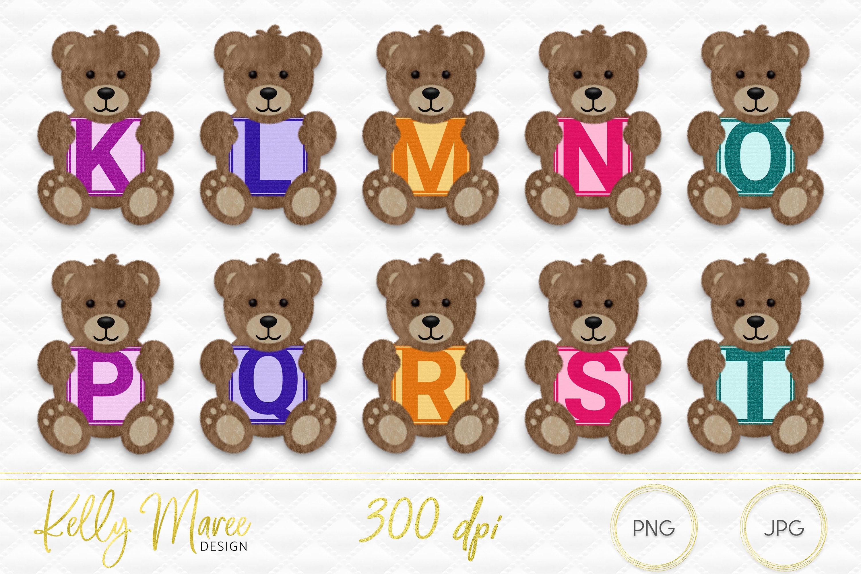 Alphabet Bear Graphic Bundle Clipart Alphabet Graphics | Etsy