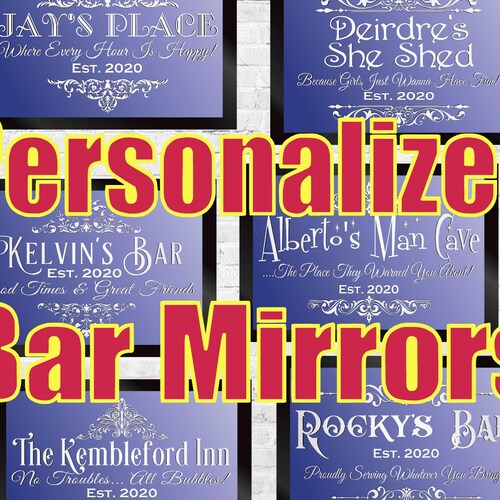 CUSTOM BAR MIRRORS Design Your Own Unique Custom Home Bar - Etsy