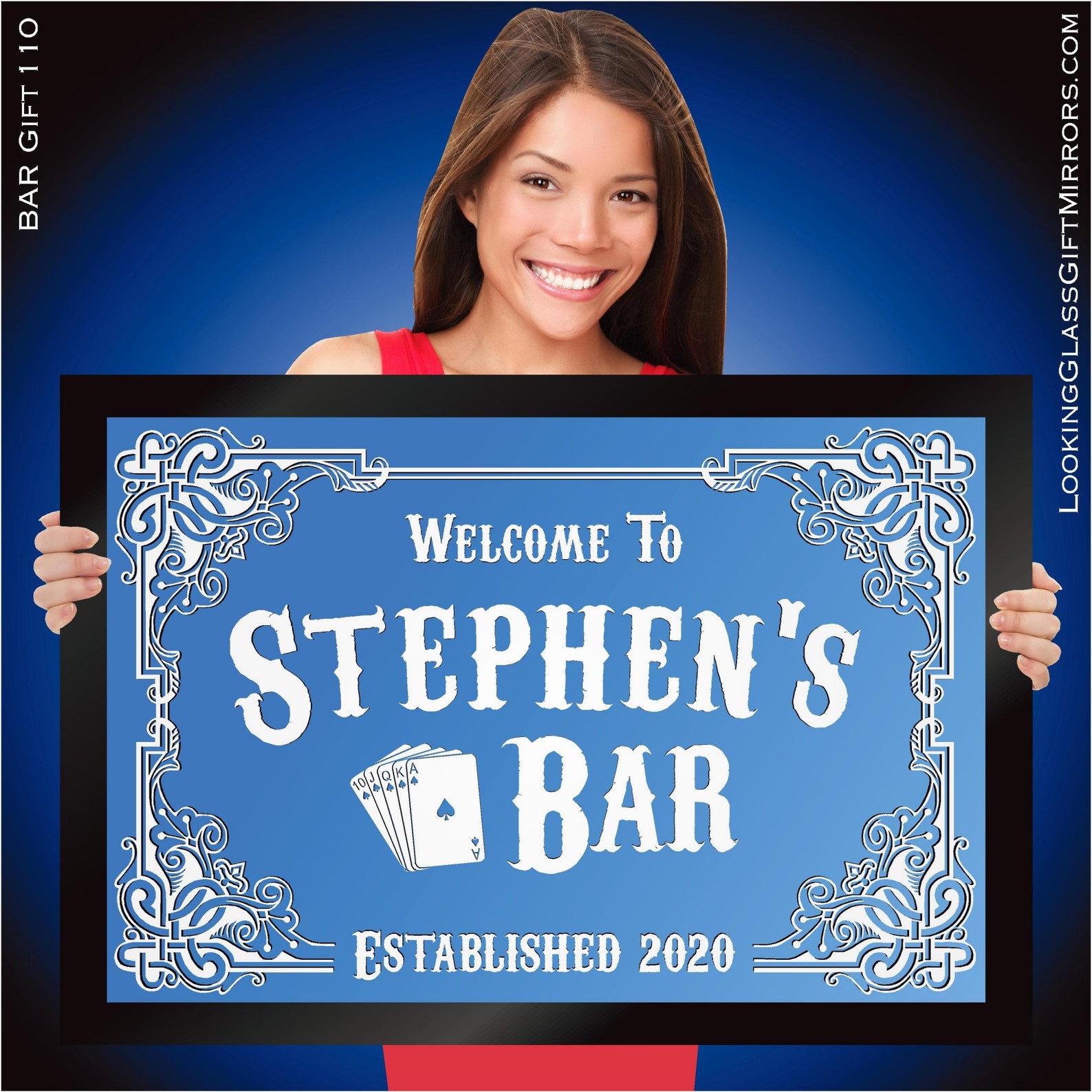 WILD WEST THEMED Bar Mirror | Home Bar Design | Custom Personalized ...