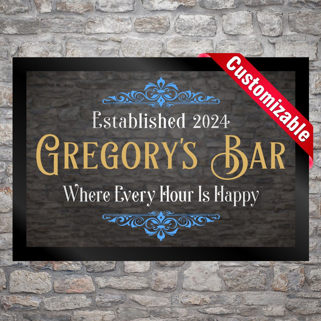 COLORED BAR MIRROR Signs Choice of Colors Fully Customizable Highest ...