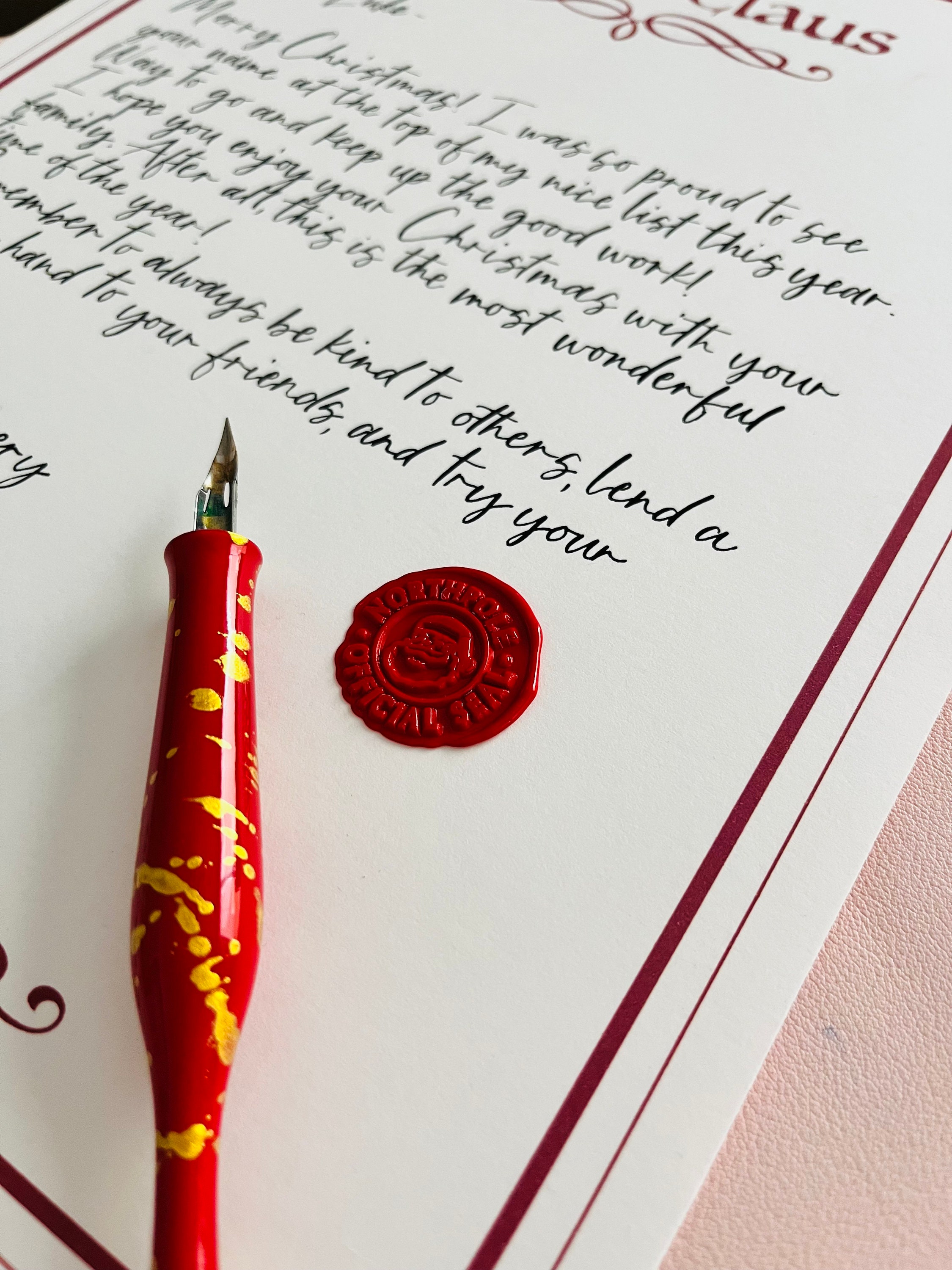 Custom Handwritten Santa Letter, Santa Letterhead, Calliraphy Santa ...