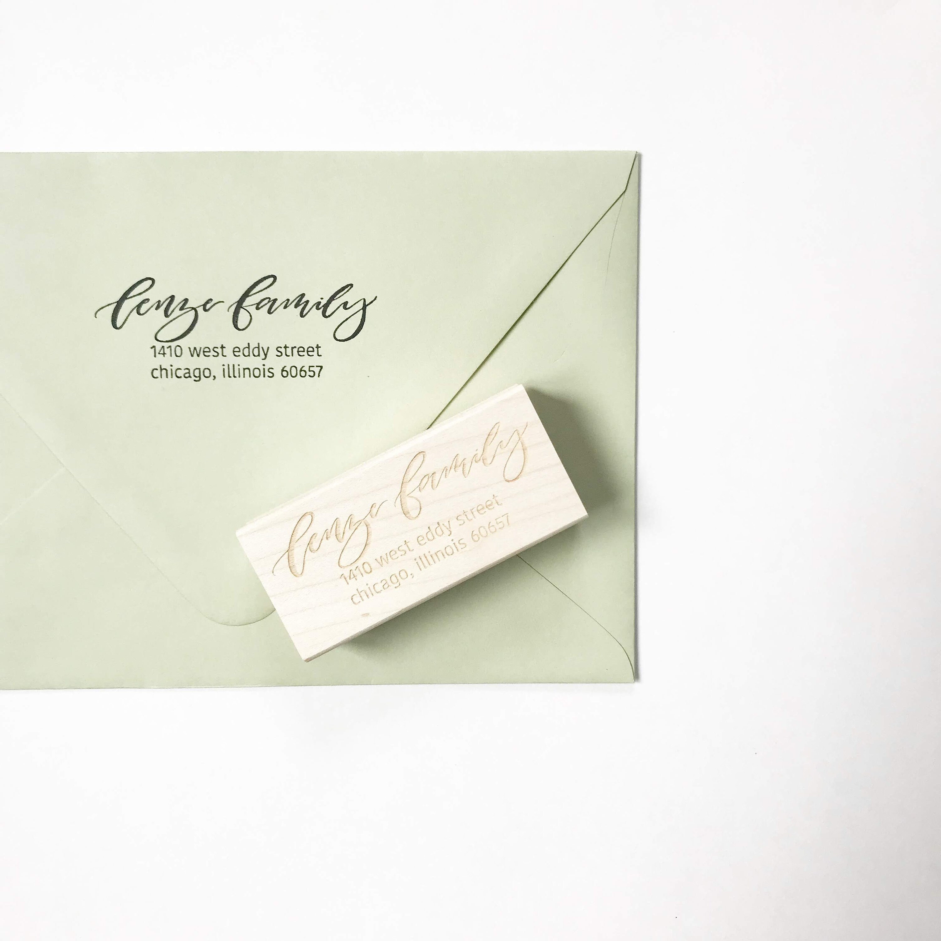 Custom Address Stamp, Return Address Stamp, Calligraphy Stamp ...