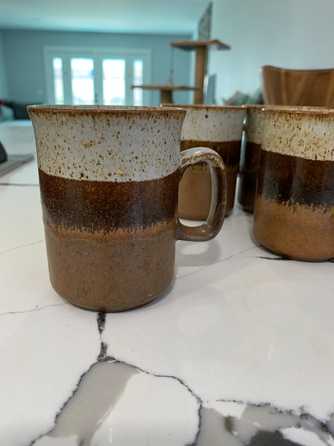 Duncan Ceramics Vintage Tr-color Brown and Beige Coffee Mugs Set of ...