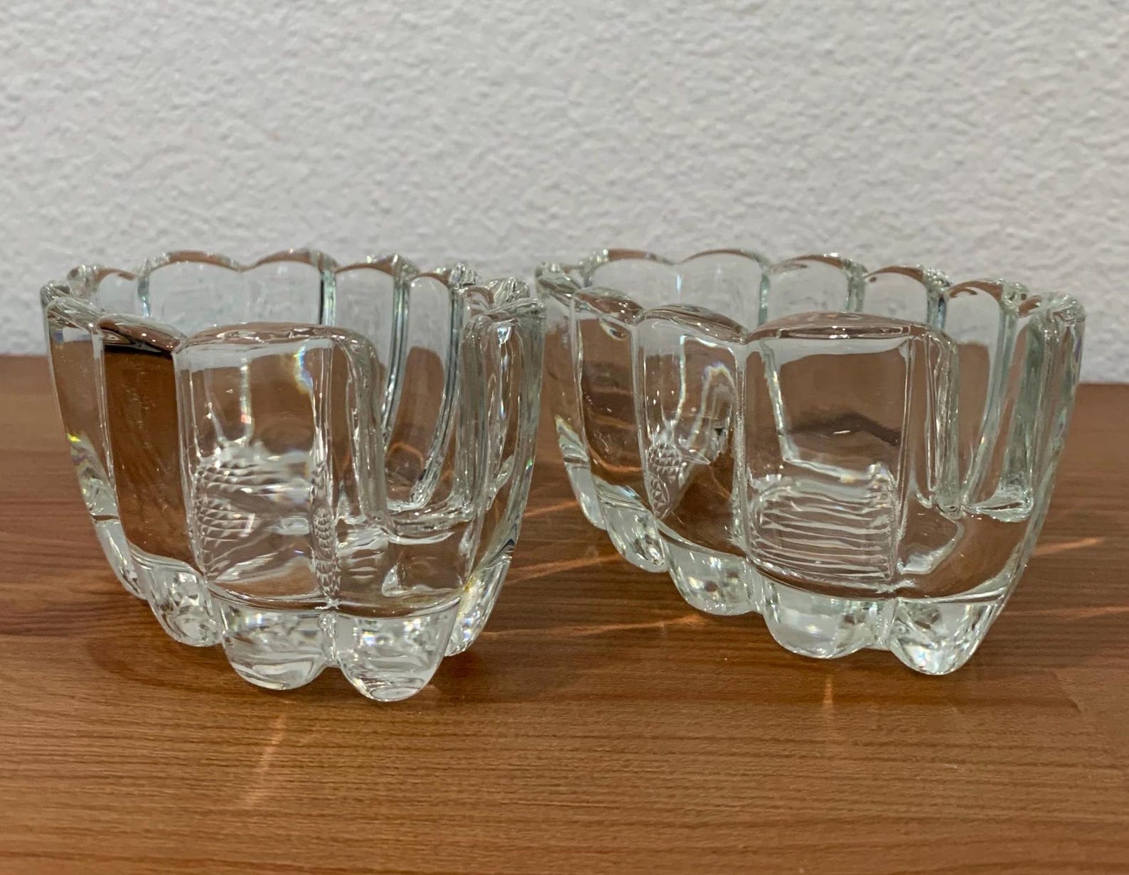 Princess House Heritage Ribbed Crystal Set of Two Silverware Holder - Etsy