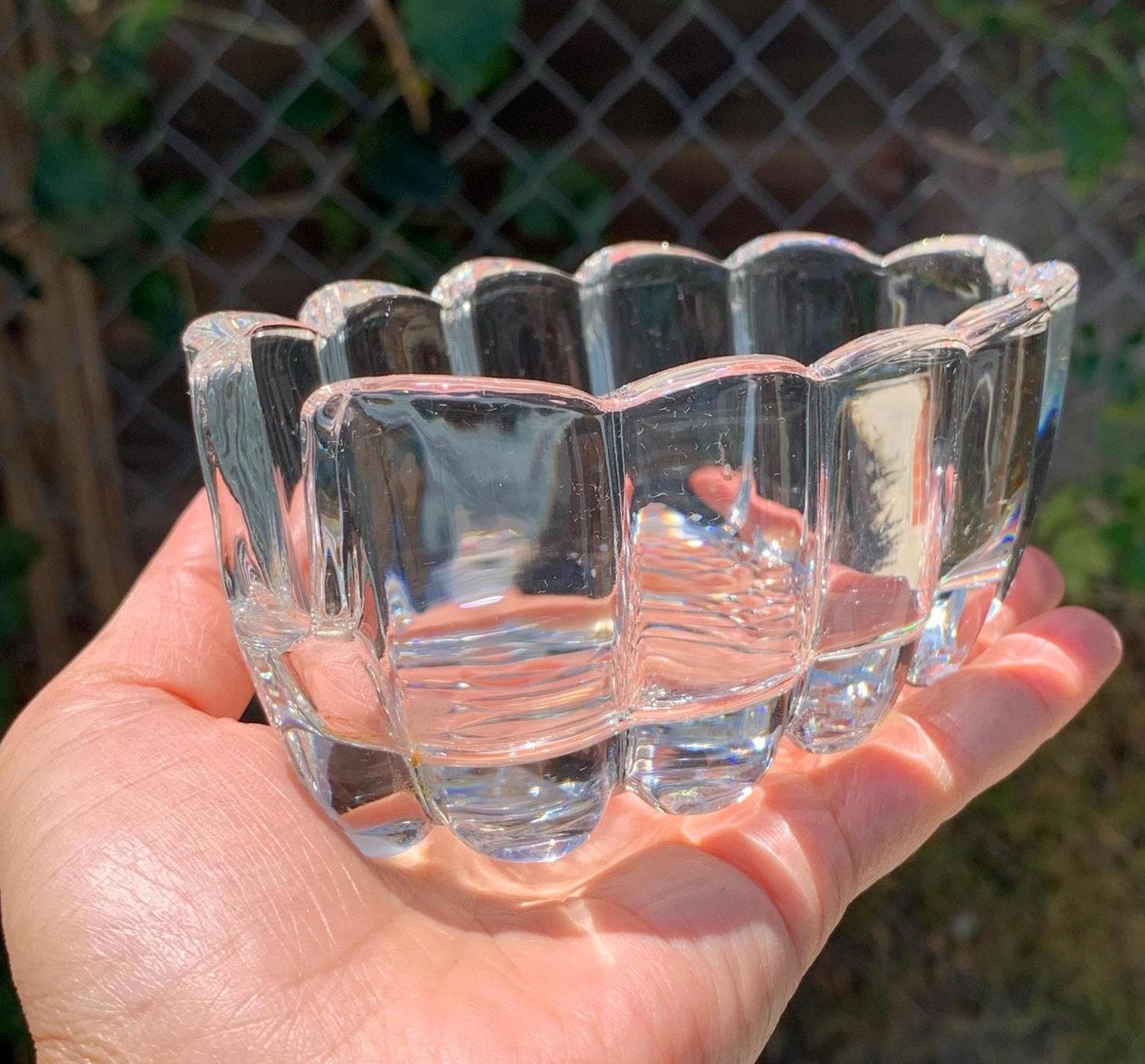 Princess House Heritage Ribbed Crystal Set of Two Silverware Holder - Etsy