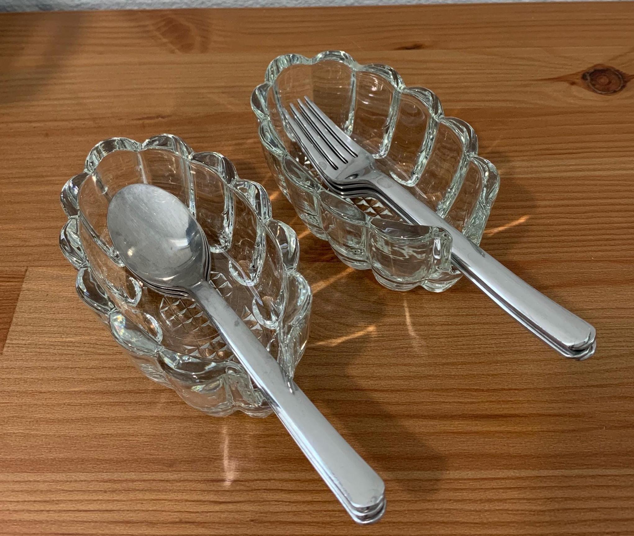 Princess House Heritage Ribbed Crystal Set of Two Silverware Holder - Etsy