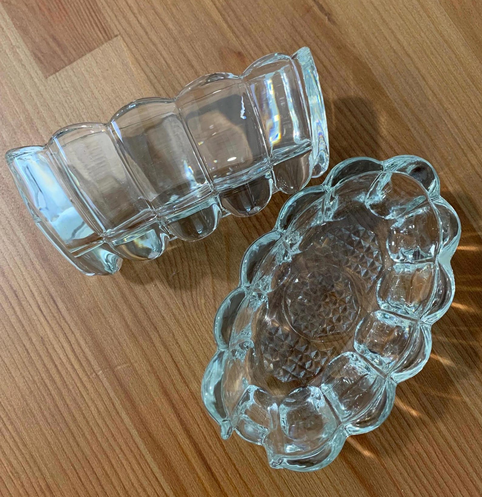 Princess House Heritage Ribbed Crystal Set of Two Silverware Holder - Etsy
