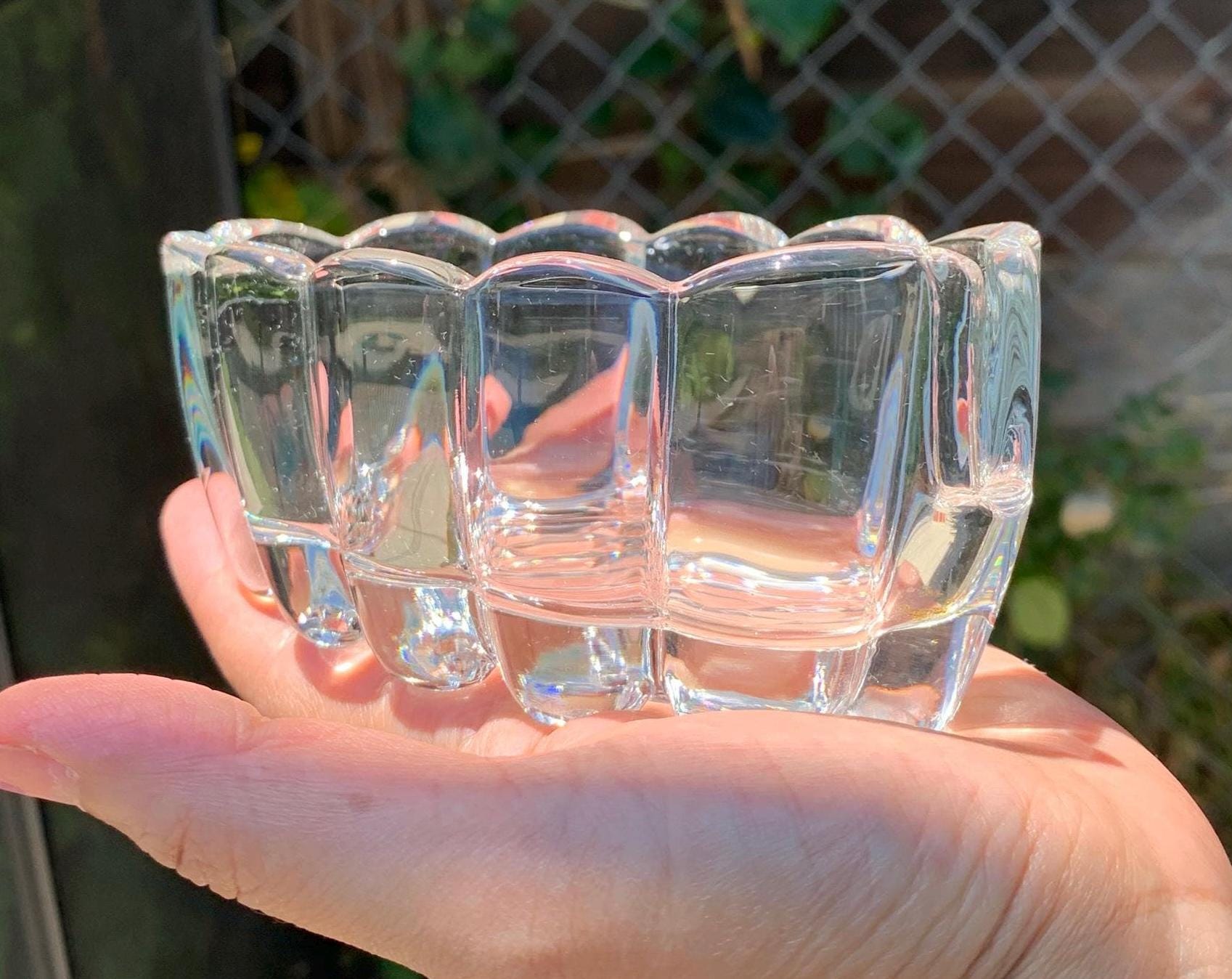 Princess House Heritage Ribbed Crystal Set of Two Silverware Holder - Etsy