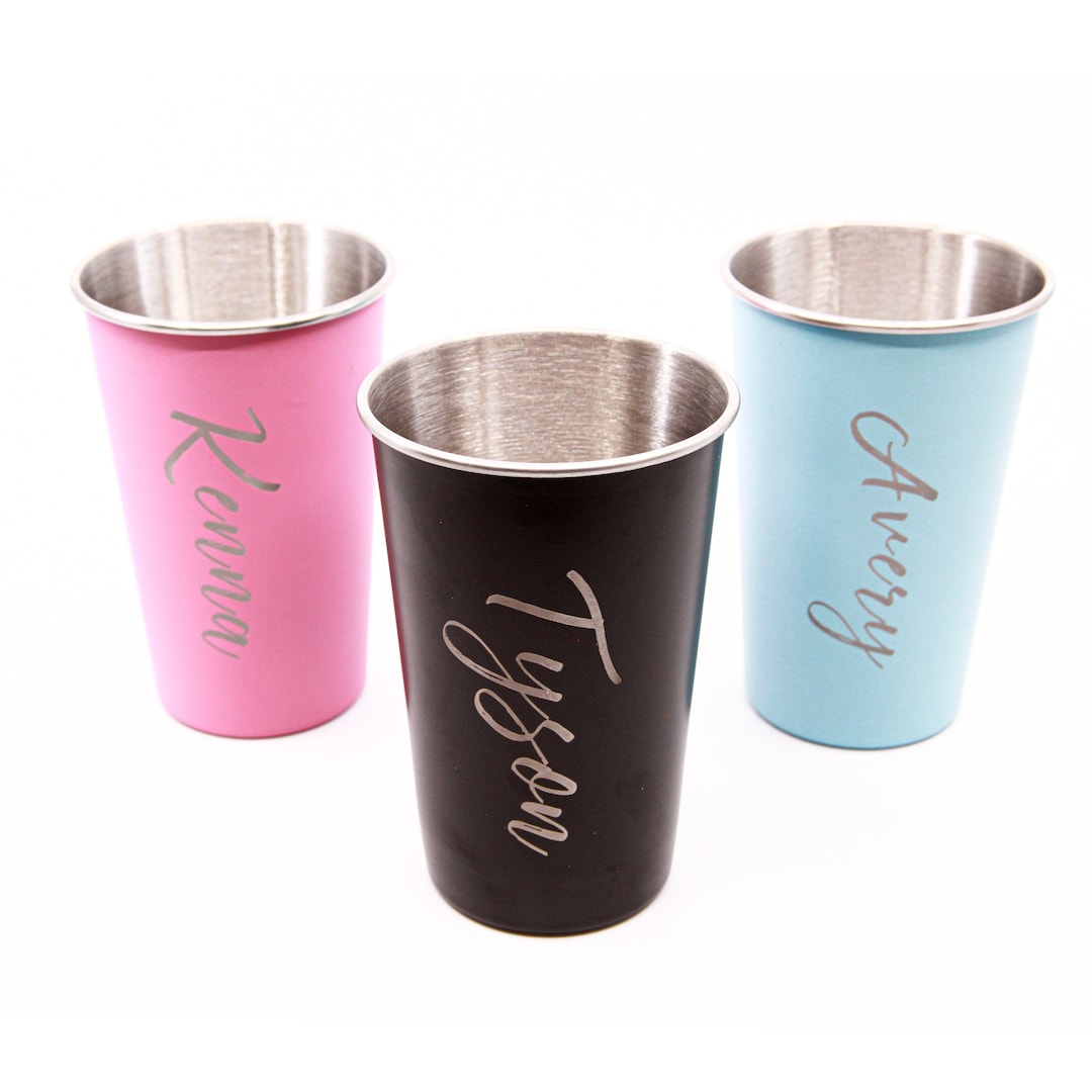 Colorful 16oz Custom Engraved Cups, Personalized for Each Family Member ...