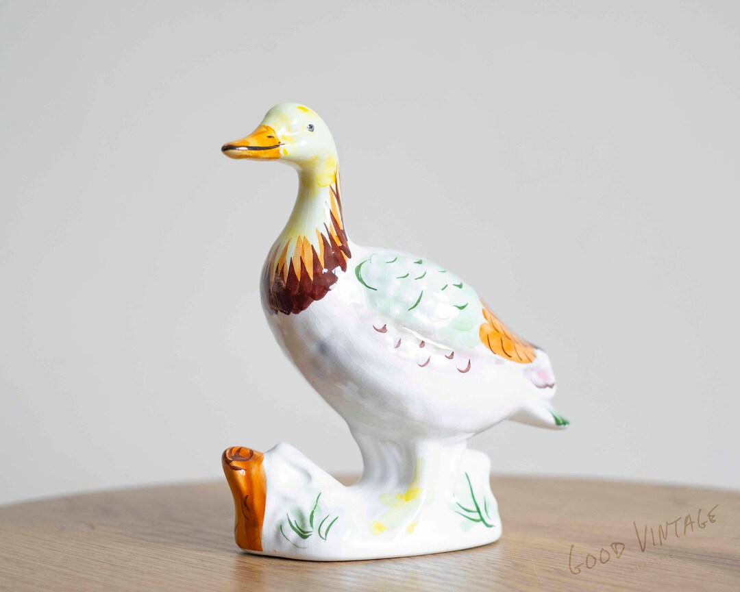 Ceramic Duck Statue // Chinese // Hand-painted - Etsy UK