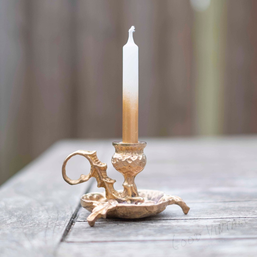 Thistle Candlestick Solid // Room Stick Holder Made of Brass and Bronze ...